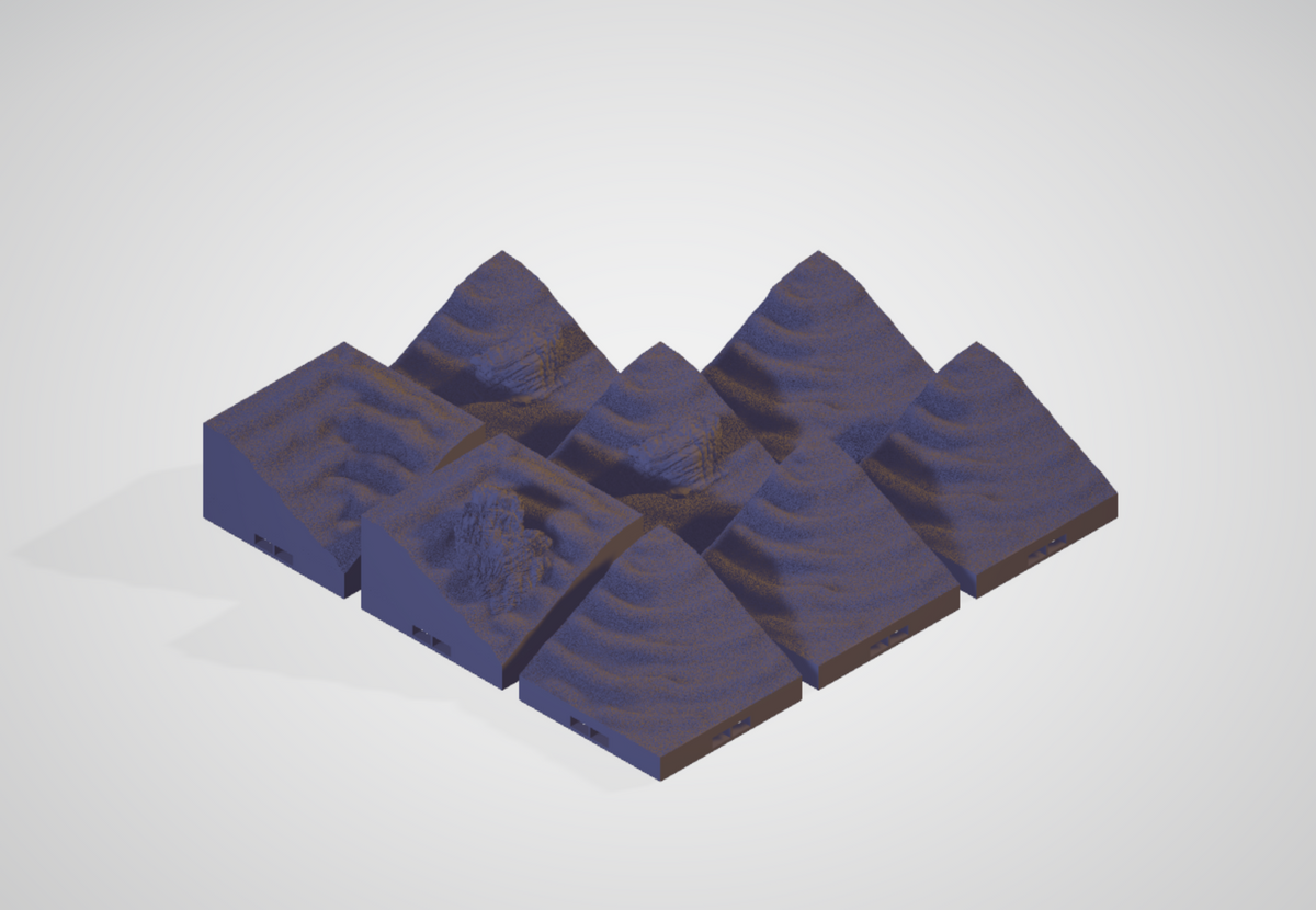 Corner Slope Set: sand dune tabletop gaming terrain pieces