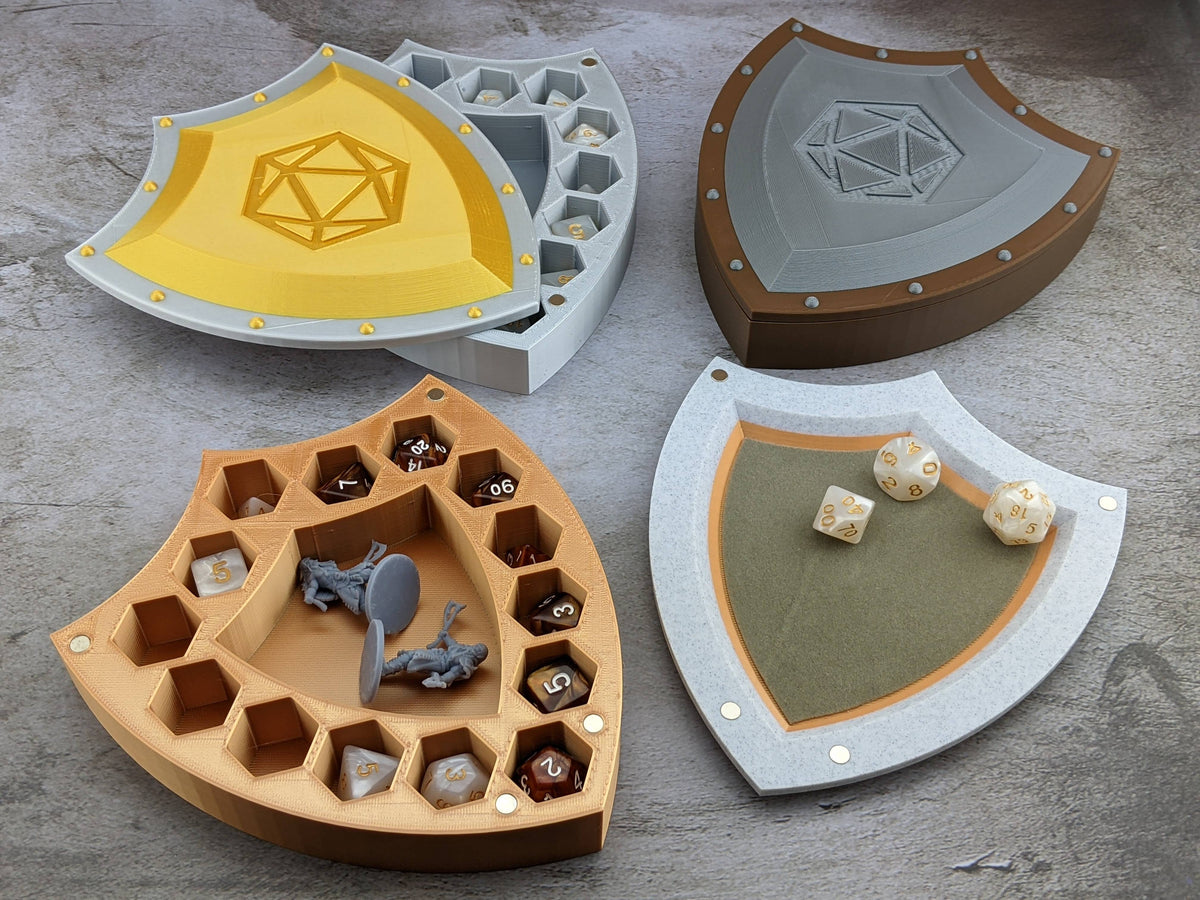 The Dice Shield: custom-made, high quality TTRPG dice boxes