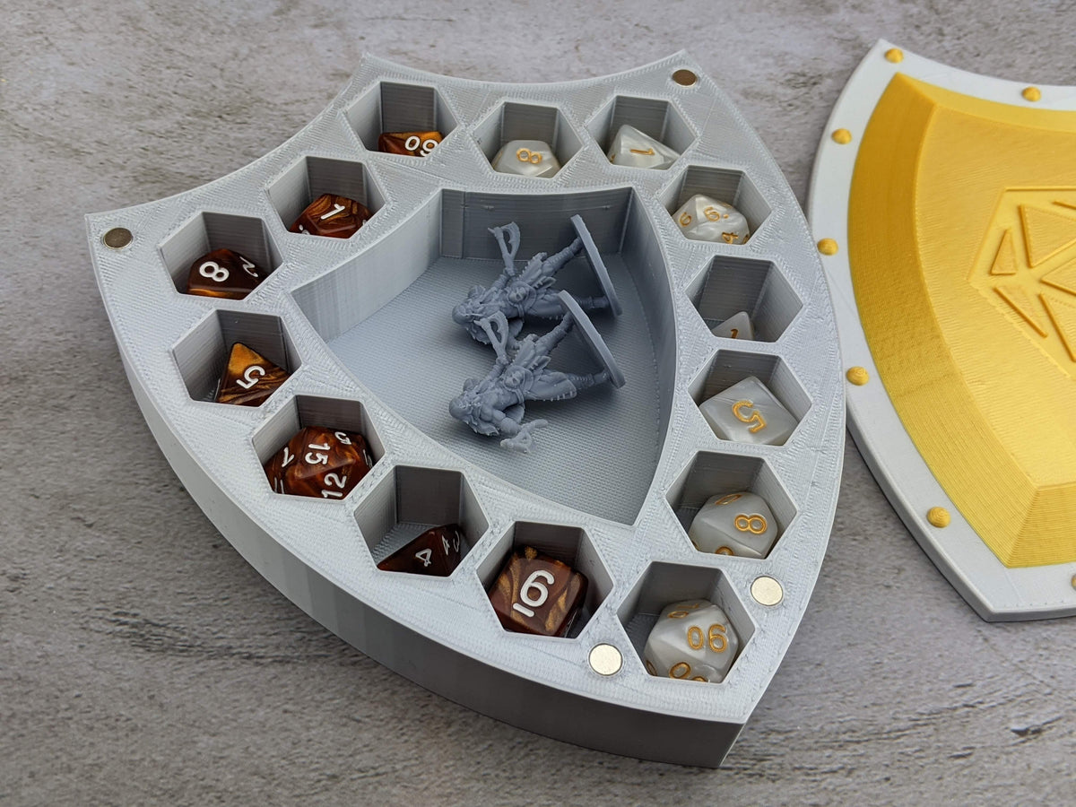 The Dice Shield: custom-made, high quality TTRPG dice boxes